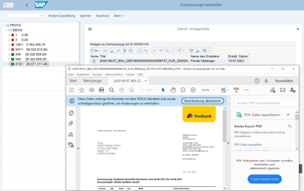 PAYMENTS.CC Sichere Archivierung des PDF Kontoauszugs in SAP FEBAN